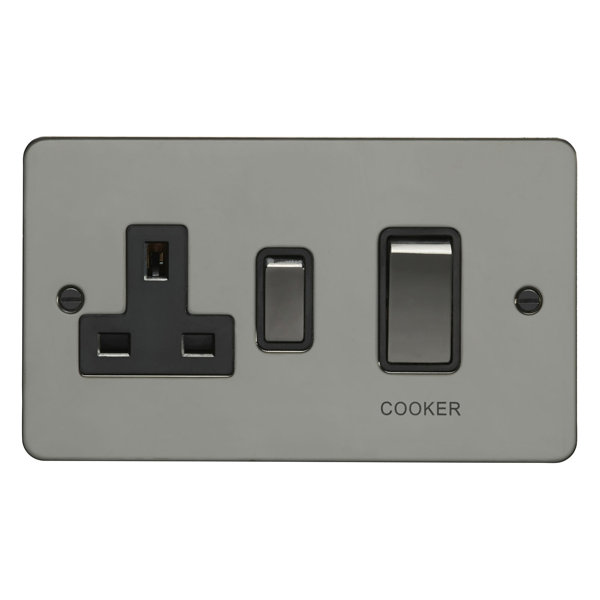 Eurolite Cooker Enhance Flat Plate Black Trim Wall Mounted Socket ... Eurolite Cooker Enhance Flat Plate Black Trim Wall Mounted Socket ...